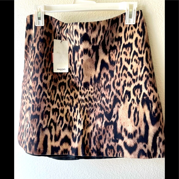 Mango | Skirts | New Elegant Mango Mini Skirt Size 8 Leopard Print ...